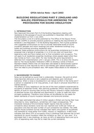 Building regulations part E (England and Wales) proposals for amending ...