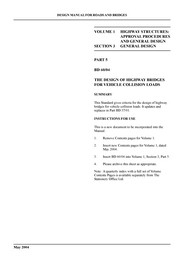 Highway structures: Approval procedures and general design. General design. Design of highway ...