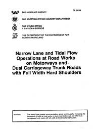 Traffic signs and lighting. Traffic management at roadworks. Narrow ...