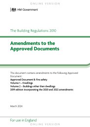 Amendments to the Approved documents. Approved document B: Fire safety ...