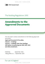 Amendments to the Approved documents. Approved document B: Fire safety ...