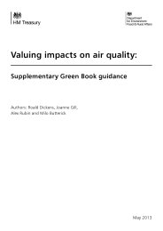 Valuing impacts on air quality - supplementary green book guidance ...