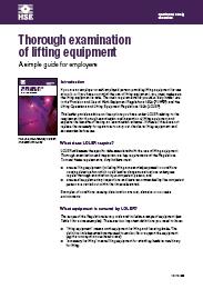 Thorough examination of lifting equipment. A simple guide for employers ...