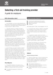 Selecting a first-aid training provider. A guide for employers - The ...