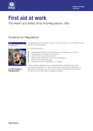 First aid at work. The health and safety (first-aid) regulations 1981 ...