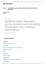 Building Safety Regulator: giving us structure and safety information ...
