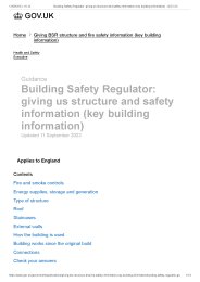 Building Safety Regulator: giving us structure and safety information ...
