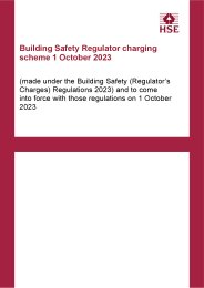 Building Safety Regulator charging scheme 1 October 2023 (made under the Building Safety ...