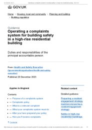 Operating a complaints system for building safety in a high-rise ...