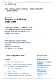 Registered building inspectors - The Construction Information Service