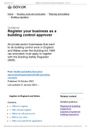 Register your business as a building control approver - The ...