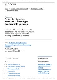 Safety in high-rise residential buildings: accountable persons - The ...