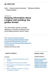 Keeping information about a higher-risk building: the golden thread ...