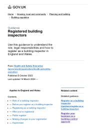 Registered building inspectors - The Construction Information Service