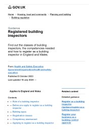 Registered building inspectors - The Construction Information Service