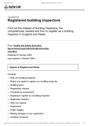 Registered building inspectors - The Construction Information Service