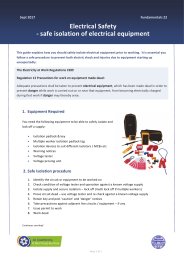 Electrical safety - safe isolation of electrical equipment - The ...
