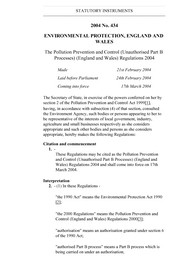 Pollution Prevention and Control (Unauthorised Part B Processes ...