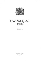 Food Safety Act 1990 (2003 Reprint) - The Construction Information Service