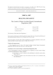 Control of Major Accident Hazards (Amendment) Regulations 2008 - The ...