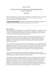 Policy Note to the Scottish Road Works Register (Prescribed Fees ...