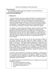 Impact Assessment to the Road Works (Scottish Road Works Register Fees ...