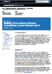 Building Regulations Advisory Committee: golden thread report - The ...