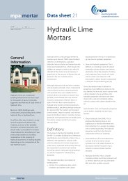 Hydraulic lime mortars - The Construction Information Service
