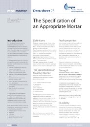 Specification of an appropriate mortar. Issue 2 - The Construction ...