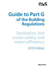 Guide to Part G of the Building Regulations. Sanitation, hot water ...