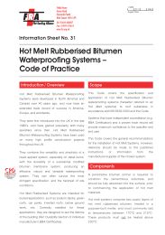 Hot melt rubberised bitumen waterproofing systems - code of practice ...