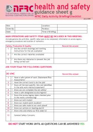 NFRC daily activity briefing/checklist - The Construction Information ...