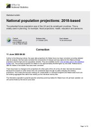 National population projections: 2018-based (revised June 2020) - The Construction Information ...