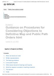 Guidance on procedures for considering objections to definitive map and ...