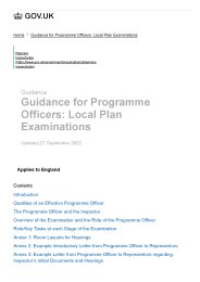 Guidance for Programme Officers: local plan examination - The ...