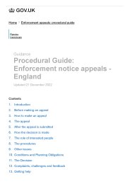 Procedural guide: enforcement notice appeals - England (December 2022 ...