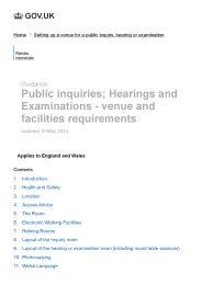Public inquiries; hearings and examinations - venue and facilities ...