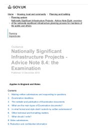 Nationally significant infrastructure projects - advice note 8.4: the ...