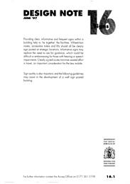 Access design: Guidance notes: Signs - The Construction Information Service