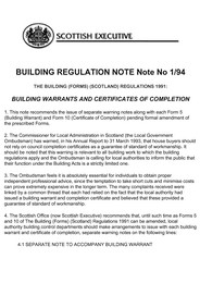 Building warrants and certificates of completion - The Construction ...