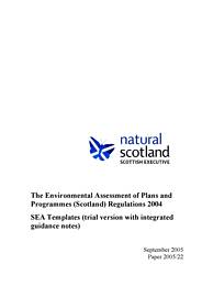 Environmental assessment of plans and programmes (Scotland) regulations ...