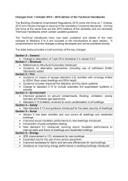 Changes from 1 October 2010 - 2010 edition of the Technical Handbooks ...