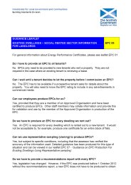 Existing dwellings - social rented sector information for landlords ...