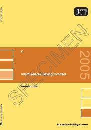 JCT intermediate building contract. Revision 2 2009 - The Construction ...