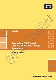 JCT intermediate sub-contract with sub-contractor's design - agreement ...