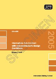 JCT intermediate sub-contract with sub-contractor's design - conditions ...