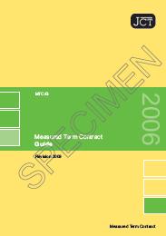 JCT measured term contract: guide. Revision 2009 - The Construction Information Service