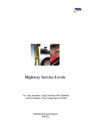 Highway service levels - The Construction Information Service