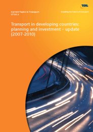 Transport in developing countries: planning and investment - update ...