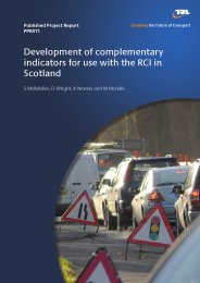 Development of complementary indicators for use with the RCI in ...